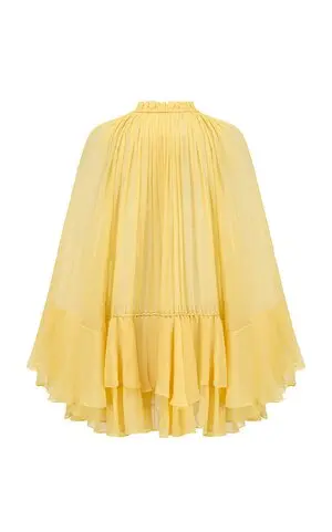 INTO THE EAST Gardenia Double Ruffle Silk Top