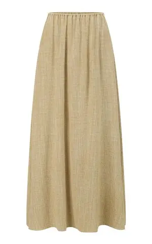 INTO THE EAST A-line Silk Maxi Skirt - Brown