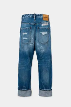 Dsquared2 Dark Wash Distressed Patchwork Jeans