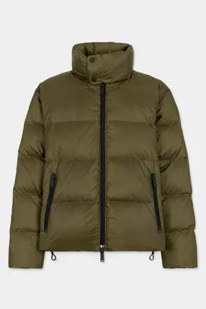 Dsquared2 Padded Down Jacket With Stand Collar And Logo Quilting - Green