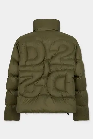Dsquared2 Padded Down Jacket With Stand Collar And Logo Quilting