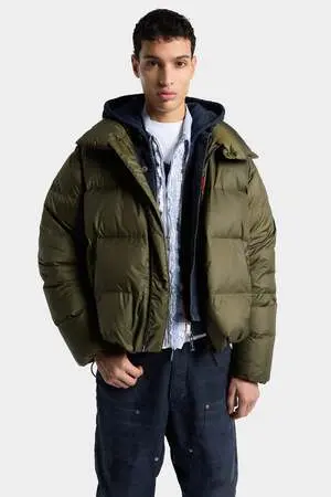 Dsquared2 Padded Down Jacket With Stand Collar And Logo Quilting