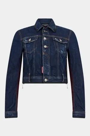 Dsquared2 Dark Aviator Denim And Nylon Bomber Jacket - Blue