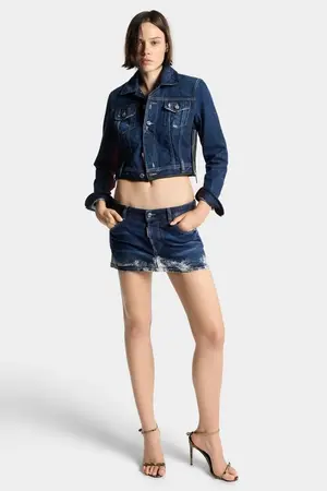 Dsquared2 Dark Aviator Denim And Nylon Bomber Jacket