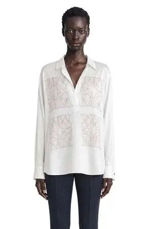 Max Mara Marabesque Silk Twill Shirt - White