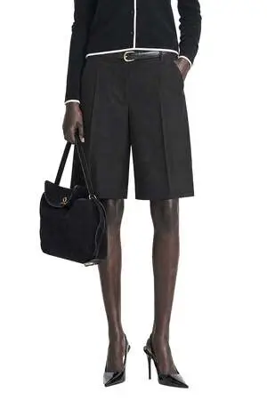 Max Mara Woollen Cloth Bermuda Shorts - Black