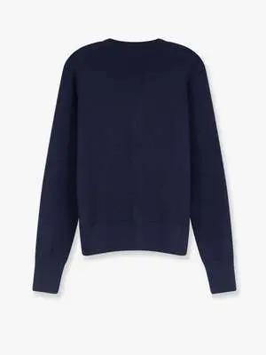 AMI Paris Wool Cardigan With Iconic Embroidery