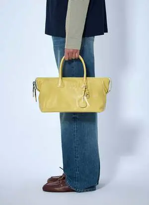 Miu Miu Leather Top Handle Bag - Yellow