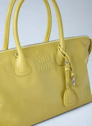 Miu Miu Leather Top Handle Bag - Yellow