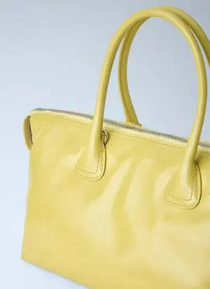 Miu Miu Leather Top Handle Bag - Yellow