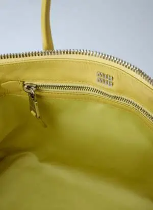 Miu Miu Leather Top Handle Bag - Yellow
