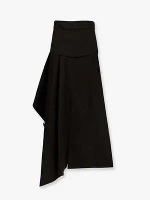 Burberry Asymmetrical Trench Skirt With Buckle Belt