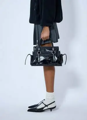 Miu Miu Patent Leather Handbag - Black