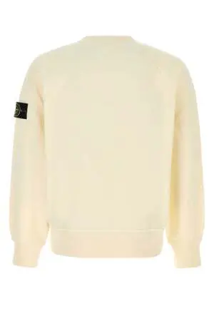 Stone Island Ivory Cotton Sweatshirt - White