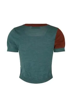 VIVIENNE WESTWOOD Argyle Short Sleeve Wool & Cotton Sweater - Multicolor
