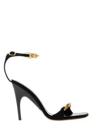 Balenciaga Suede Duchesse 110 Sandals With Chain Detail