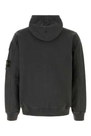 Stone Island Cotton Sweatshirt With Hood - Gray