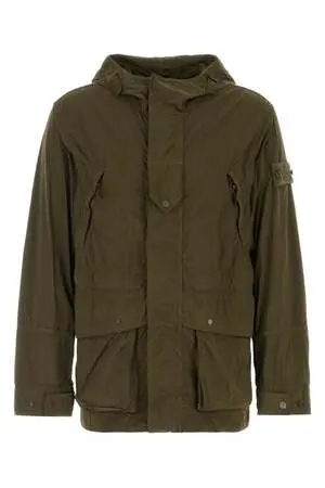 Stone Island Olive Nylon Parka - Green