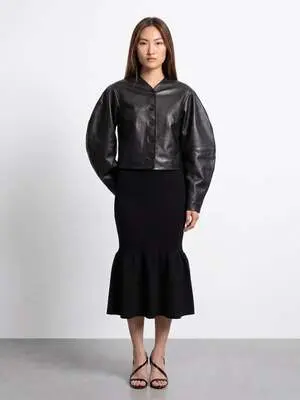 ROTATE BY BIRGER CHRISTENSEN Fitted Leather Jacket
