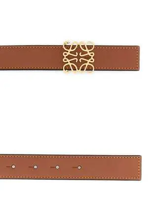 Loewe Reversible Leather Belt With Golden Metal Finishing - Brown