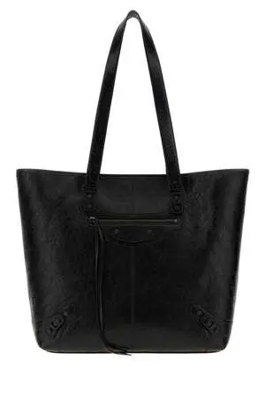 Balenciaga Le City Shopping Bag In Lambskin Leather - Black