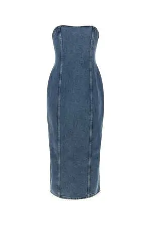 Magda Butrym Denim Strapless Dress - Blue