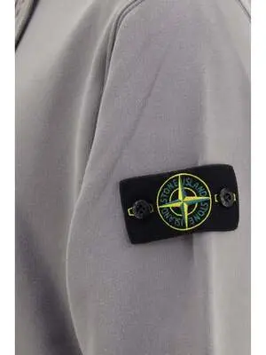 Stone Island Cotton Zip Hoodie With Compass Logo