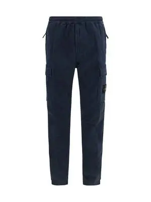 Stone Island Cargo Pants With Elasticated Cuffs - Blue