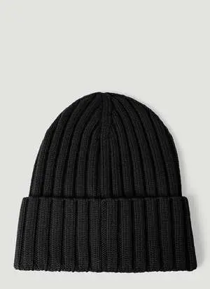 Moncler Logo Patch Beanie Hat