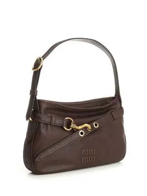 Miu Miu Nappa Aviator Shoulder Bag - Brown