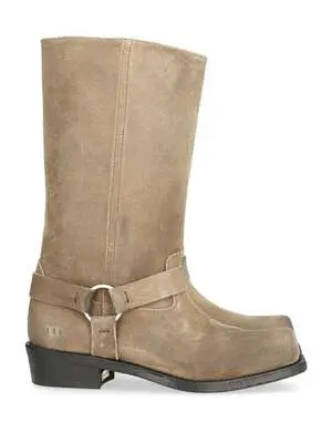 GOLDEN GOOSE Suede Biker Boots - Cream