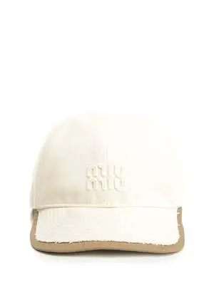 Miu Miu Embroidered Logo Baseball Cap - Cream