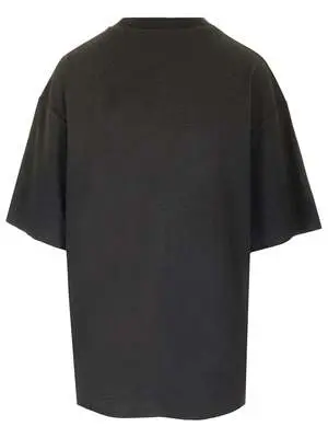 Acne Studios Organic Cotton And Hemp T-shirt With Logo Print - Black