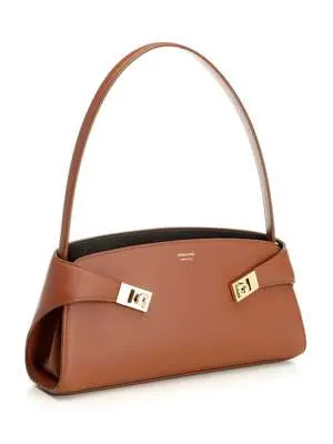FERRAGAMO Hug Leather Shoulder Bag - Brown