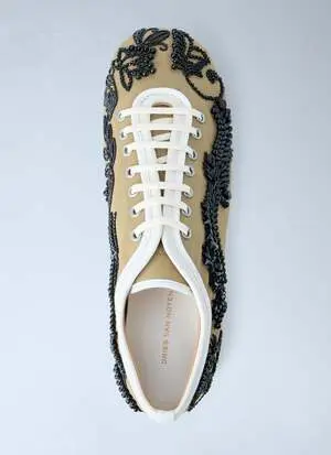 Dries Van Noten Embroidered Lace-up Canvas Sneakers - Multicolor