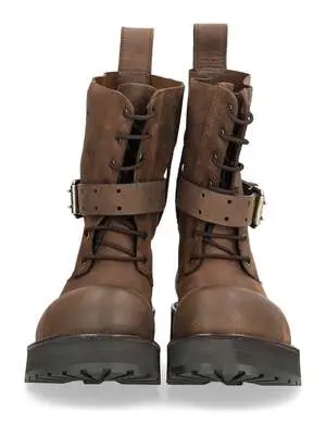 Balenciaga Venom Lace-up Leather Ankle Boot