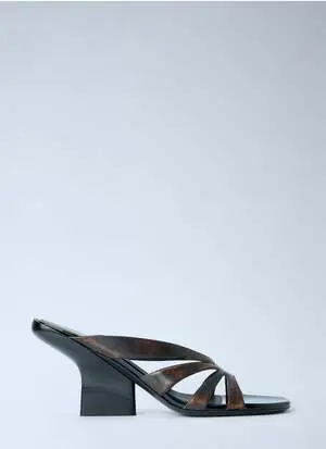 Dries Van Noten Strappy Block Heel Sandals - Brown