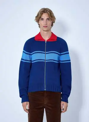 Marni Zip-up Knit Cardigan - Blue