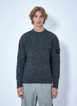 Stone Island Crewneck Wool-blend Sweater - Gray