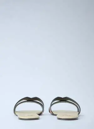 Saint Laurent Mabrouka Leather Slide Sandals