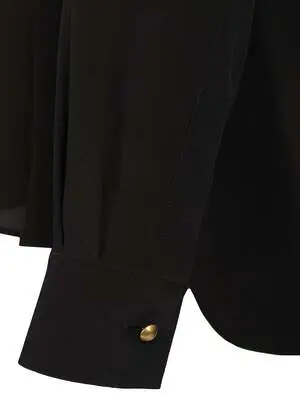 Max Mara Silk Shirt With Scarf Detail - Black