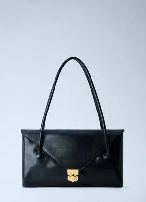 Marni East West Flap Closure Shoulder Bag - Black