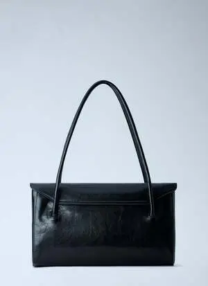 Marni East West Flap Closure Shoulder Bag - Black