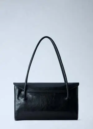 Marni East West Flap Closure Shoulder Bag - Black