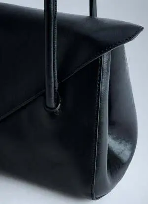 Marni East West Flap Closure Shoulder Bag - Black