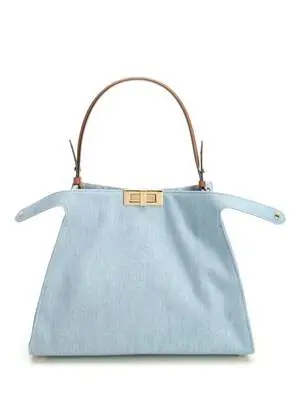 Fendi Way Medium Denim Bag - Blue