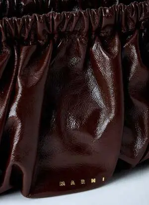 Marni Ruched Leather Shoulder Bag