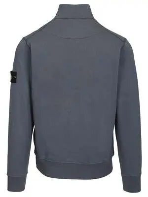 Stone Island Organic Cotton Half Zip Sweatshirt - Blue