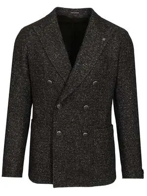 Tagliatore Montecarlo Double-breasted Bouclé Jacket - Black
