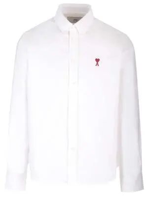 AMI Paris De Coeur Cotton Shirt - White